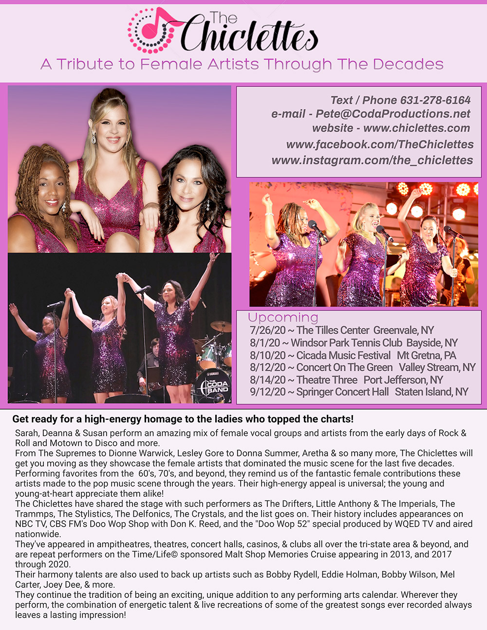 The Chiclettes - Official Band Press Kit for Media Outlets