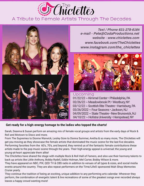 The Chiclettes - Official Band Press Kit for Media Outlets